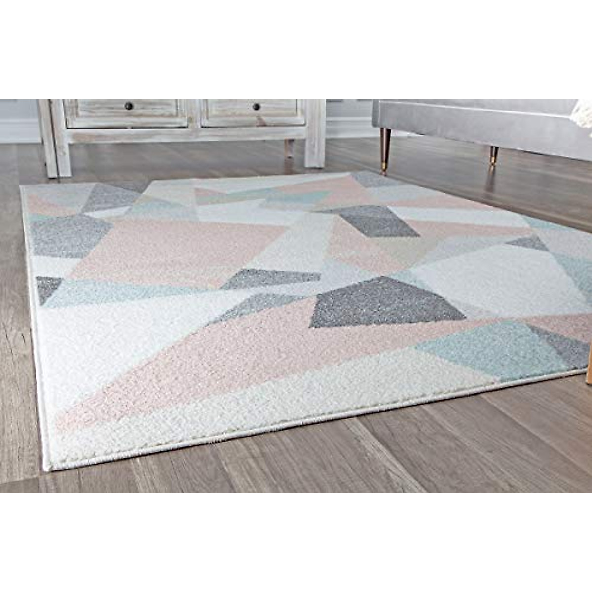 Rugs America Mika Collection MO60A Milkshake Contemporary Geometric Area Rug 5'0"x7'6"