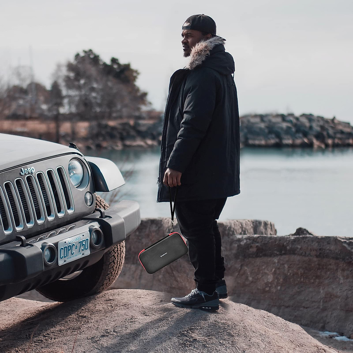 ANKHOH Case Compatible with BIUBLE/for BUTURE/for Povasee/for DBPOWER Car Battery Starter, Car Auto Jump Starters Power Pack Carrying Box, Portable Batteries Jumper Powers Bank Storage (Bag Only)