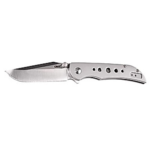 CRKT Oxcart EDC Folding Pocket Knife: Assisted Open Everyday Carry, Plain Edge, Frame Lock, Stainless Steel Handle 6135