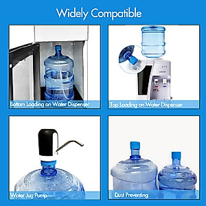 Feesrivers 3 &5 Gallon Water Jug Cap,Food Grade Silicone Reusable Replacement Caps, Double Protection Caps fit all 55mm Bucket Water Dispenser Caps (3)