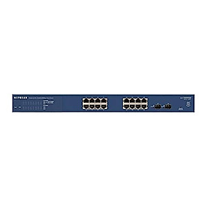 NETGEAR 16-Port Gigabit Ethernet Smart Managed Pro Switch (GS716Tv3) - with 2 x 1G SFP, Desktop/Rackmount, and ProSAFE Lifetime Protection
