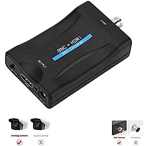 BNC HDMI Adapter CVBS Analog Component Female BNC Input 720P 1080P Coax HDMI Composite Out HDCP Deep Color Video Audio Converter Box Hook up Security Camera CCTV Surveillance CVR DVRs to HD TV Monitor