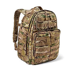 5.11 Tactical Backpack â€“ Rush 24 2.0 â€“ Military Molle Pack, CCW and Laptop Compartment, 37 Liter, Medium, Style 56564, Multicam