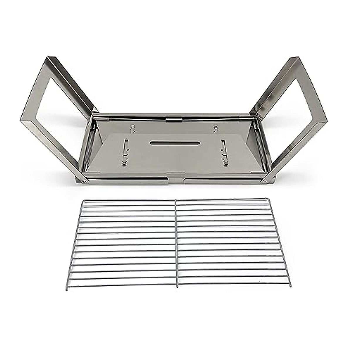 Gespann Folding Charcoal Grill Portable BBQ Grill Barbecue Grill for Camping Picnic (Stainless steel-28.7")