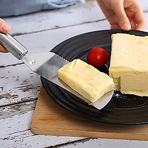 WEISHA Pie Server Stainless Steel Serrated Spatula with Comfortable Handle for Cutting and Serving Desserts Pizza Cake Baking Tools(Pie Server)