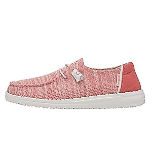 Hey Dude Women's Wendy Stretch Coral Pearl Size 6 | Women’s Shoes | Women’s Lace Up Loafers | Comfortable & Light-Weight