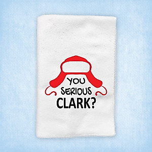 Christmas Decor | Decorative Kitchen and Bath Hand Towels | You Serious Clark | XMAS Winter Novelty | White Towel Home Holiday Decorations | Gift Present