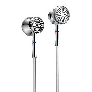 FiiO FF3 Earbuds Headphones Lossless Wired Earphones 1DD Deep Bass Comes with 3.5/4.4mm Plugs High Resolution for Smartphones/PC/Laptop/Tablet(Silver)