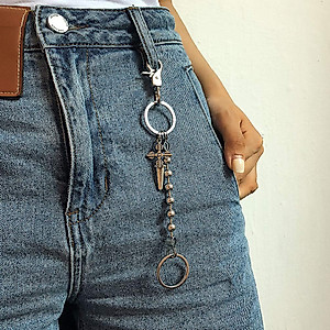 Happyyami 1pc Tassel Chain Body Chains Keychains for Women Car Keychains Keychain Pandent Chain Fashion Trousers Chain Car Key Holder Jean Chains Metal Hip Hop Pants Miss