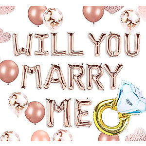 LaVenty Will you marry me Balloons Marry Me Balloons Marriage Proposal Ideas Wedding Proposal Decorations Decor Rose Gold Will you marry me Balloons
