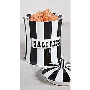 Jonathan Adler Women's Vice Calories Canister, Black/White, One Size