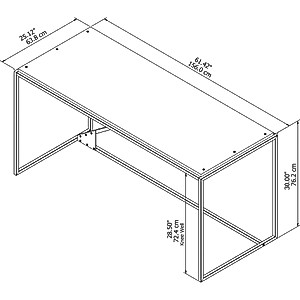 Bush Furniture Refinery Home Office, 62"W Industrial Desk, Rustic Gray