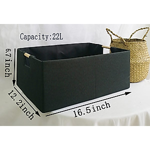 FUULOXE Storage Bin for Shelves Rectangle Closet Baskets Foldable Box with Handles, Gray Storage Bins, Storage Boxes for Home Office Car Dormroom