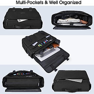 Laptop Bag 15.6 Inch Laptop Messenger Bag Waterproof Laptop Briefcase for Men Women Large Lightweight Shoulder Bag Computer Bag for Work Business Travel College, Black
