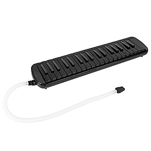 Melodica, 37 Key Melodica Blowpipe Wind Musical Instrument Suitable for Beginner Practice + Bag F37s(Black)