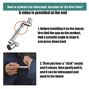 Timnamy Faucet Attachment, Rotating 1440° Robotic Arm Faucet Universal Model, Rotating Faucet Extender for Bathroom and Washbasin Sink with 2 Sprayer Modes (1*Black)