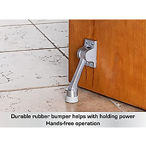 BRINKS Commercial - 4" Kick-Down Door Stop, Satin Chrome Finish - Non-Obtrusive Option to Protect Your Door and Walls