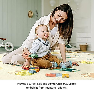 Baby Play Mat, 79" x 71" Extra Large Foldable Play Mat for Floor, 0.6" Thick Reversible Foam Playmat Crawling Mat, Waterproof Baby Floor Mat for Infants, Toddlers and Kids Indoor Outdoor