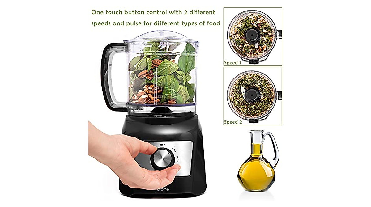Moss & Stone 3-Cup Mini Food Processor - Powerful & Compact Chopper