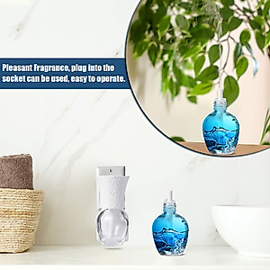 2 Pieces Wall Plug-in Diffuser Fragrance Plug with 4 Pieces Empty Bottles for Spreading Essential Oils Home Bathroom (White)