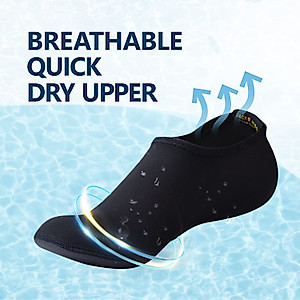 JACKSHIBO Water Shoes for Women Men Quick-Dry Aqua Water Socks Barefoot Shoes for Cruise Essentials Swimming Beach Pool Yoga Surf