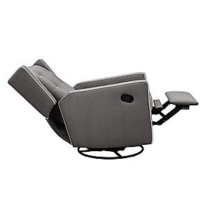 Baby Relax Mikayla 4-in-1 Swivel Glider Rocker Recliner Chair, Gray Microfiber