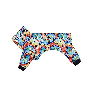 Cnkwei Dog Pajamas Medium Large Dog Paw Printed Greyhound Pajamas Jumpsuit Bodysuit