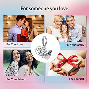 Alstade Night Glow Firefly Dangle Charm 925 Sterling Silver Charms fits Bracelets and Necklace Pendant Bead Charms Jewelry Present for Women Family Friends