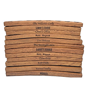 Personalized Laser Engraved Center Barrel Stave Stopper Cork Display Made To Fit Blanton's Bourbon Horse Stoppers- Wall Mountable