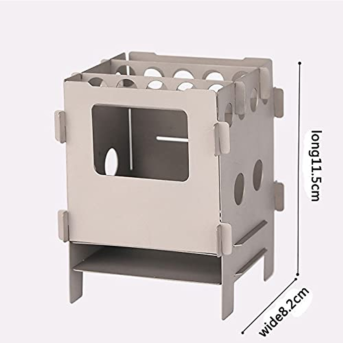 JAHH Simple Outdoor Camping Hiking Ultralight Titanium Wood Stove Multi-Fuels BBQ Stove