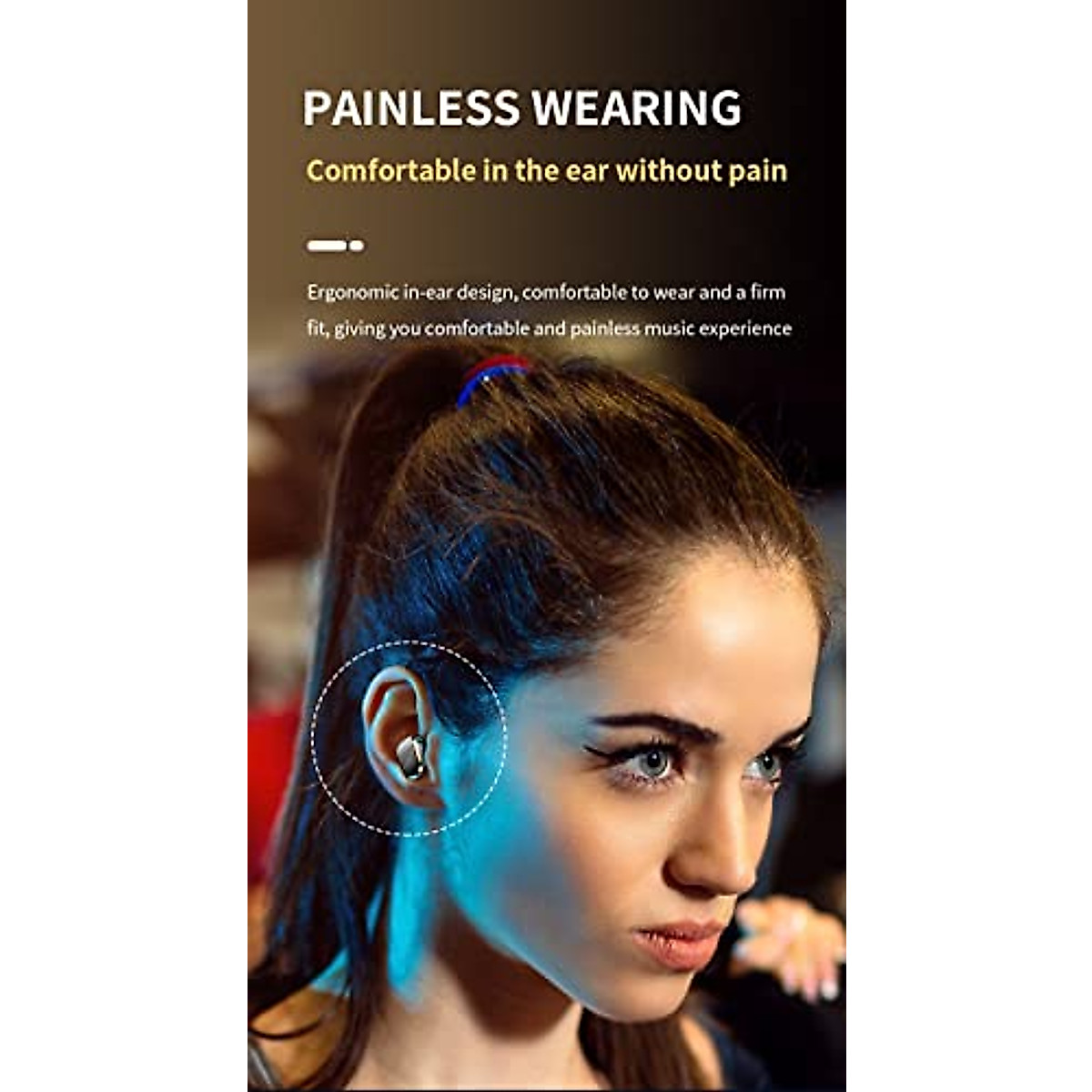 Bluetooth Headphones V5.3 Wireless Earbuds 48HRS Standby Battery Life with Wireless Charging Case & LED Power Display Deep Bass IPX7 Waterproof Earphones Microphone Stereo Headset for iPhone & Android