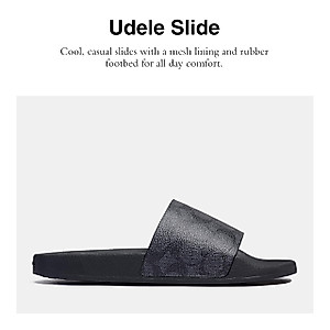 Coach Women's Udele Slide Sandals, 10 Charcoal/Black