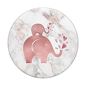 Cute Mama Baby Elephants Blowing Hearts Rose Pink Watercolor PopSockets PopGrip: Swappable Grip for Phones & Tablets