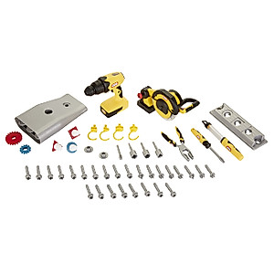 Little Tikes 2-in-1 Buildin' to Learn Motor/Wood Shop Auto and Wood Workshop with 50+ Realistic Accessories Kids 3+