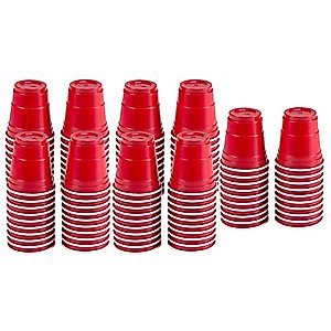 2oz MINI RED PARTY CUPS 100 total (5 packs of 20) Perfect for Liquor Shots