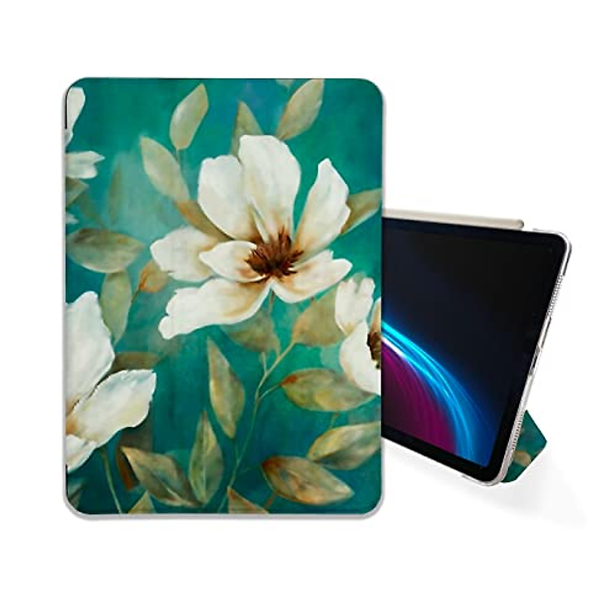 Kawaii Magnolia Flower Cute Bouquet case Compatible with iPad Mini Air Pro 7.9 8.3 9.7 10.2 10.9 11 12.9 inch Pattern Cover New 2022 2021 Trifold Stand 3 4 5 6 7 8 9 Generation 97 (10.9" Air 4)