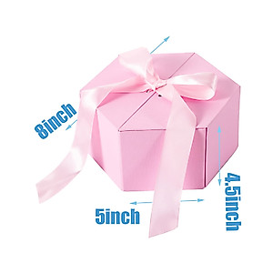 JSUPMKJ Money Box for Cash Gift Pull, Money Roll Gift Box with Flower, 9 inches Large Gift Ribbon Box, Surprise Money Gift Box for Birthday/Christmas/Valentine's Day