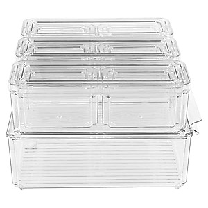Modern-Depo 10 PCS Refrigerator Organizer Bins Food Containers with Various Size Storage Bins for Fridge, Countertop, Cabinets & Pantry