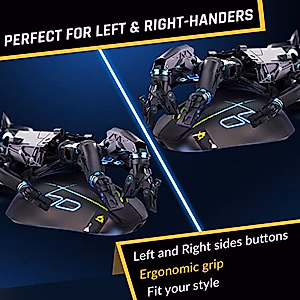 KLIM Ace - Rechargeable Wireless Gaming Mouse RGB + New Version + High-Precision Sensor & Breathtaking RGB Effect + 8 Customizable Buttons + Ambidextrous + Wired and Wireless Mouse for PC Mac PS4 PS5