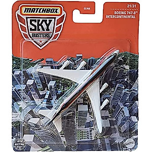 Toptoys2u Bargain Bundles Matchbox Sky Busters Diecast Models 4 Pack Bundle City Skyline Theme - Crop Duster, Blade Force Helicopter, Boeing 747-8 Intercontinental & Biplabe-A
