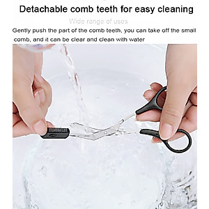 Erioctry Professional Precision Trimmer Eyebrow Scissors Remover Beauty Tool with Comb and Non Slip Finger Grips Black Silver Tone for Men