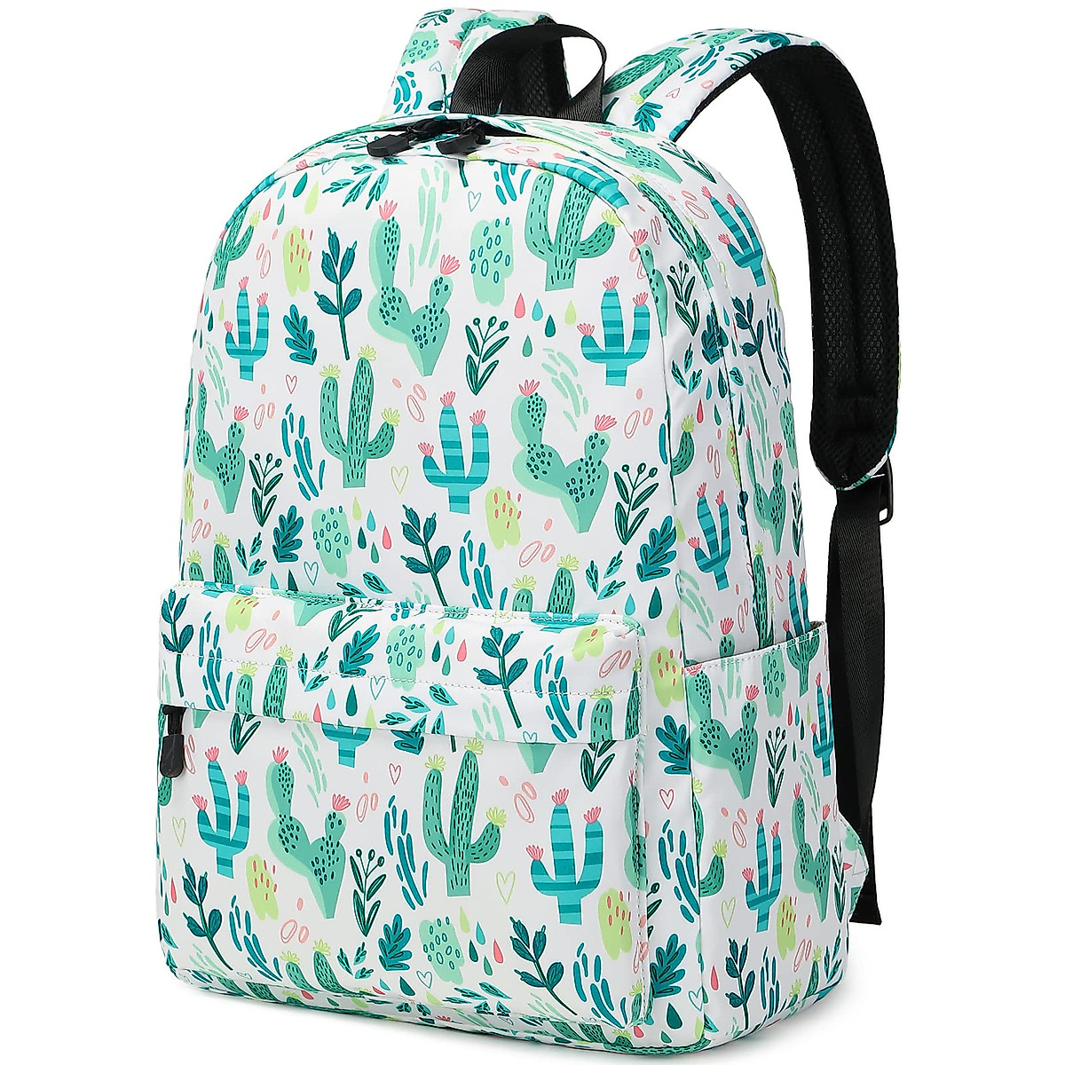 MIRLEWAIY 15.7 inch Kids Travel Backpack for School Girls Elementary, Cactus