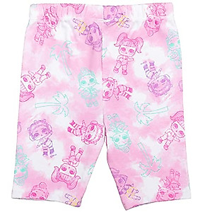 L.O.L. Surprise! Toddler Girls T-Shirt and Bike Shorts Outfit Set Tie Dye Light Blue 4T