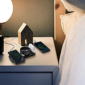 Wireless Magnetic Charging Station 4 in 1, Mag-Safe Charger Compatible for iPhone 14/13/12/11, Fast Charge Pad Compatible for Apple Watch Ultra/8/7/SE2/Airpods 1 2/ Pro1 2(QC 3.0 Adapter)