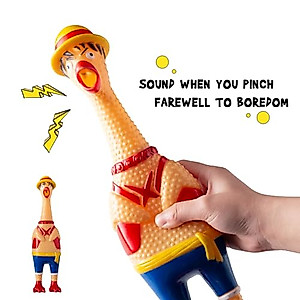 Lufei Squeaky Rubber Chicken Dog Toy - Screaming Dinosaur Squeaky for Small/Medium Dogs