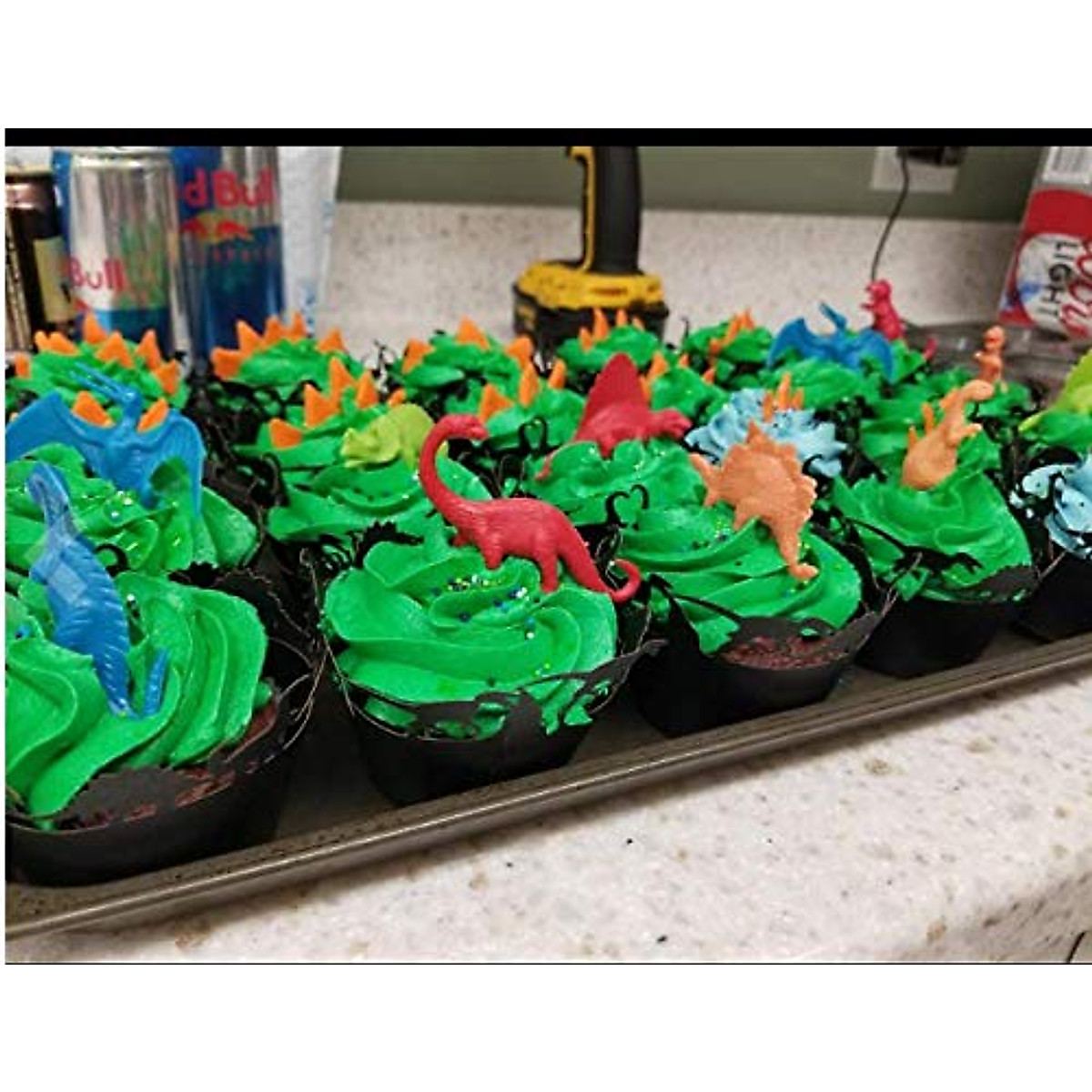 black Dinosaur Laser cut Cupcake Wrapper Cup Cake Baking Muffin 60pcs