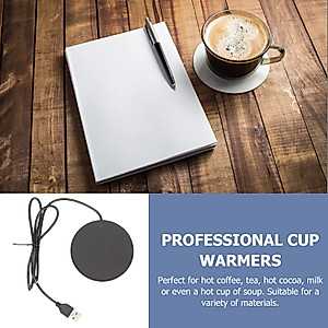 UPKOCH 1 Pc Coffee Tea Cup Warmer Heater for Desk, Coffee Tea Warmer for Cups and Mugs, with Auto Off Using USB Plug Option Black