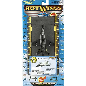 Hot Wings F-18 Jet (Black & Yellow) with Connectible Runway