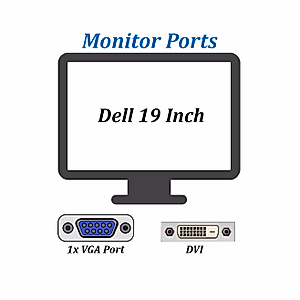 Dell 1907FPT LED Backlit |1280 x 1024 | 19 Inch Monitor, VGA and DVI Ports, 16.7 Million Colors, Horizontal and Vertical Viewing 130/140, Response Time 8ms (Renewed)