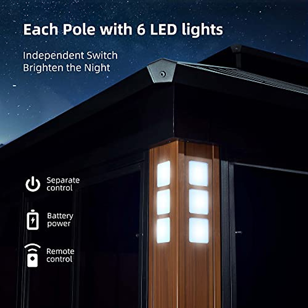 PURPLE LEAF 12' X 14' Patio Hardtop Gazebo Double Top Outdoor Screen House Aluminum Solarium Backyard Sun Room with LED Lights